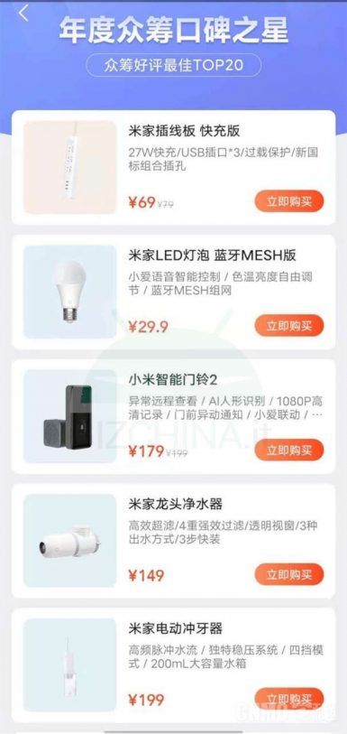 TOP 10 best-selling Youpin platform products in 2020