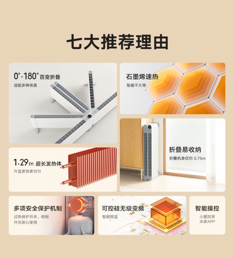 Xiaomi presents a new smart graphene heater with high efficiency