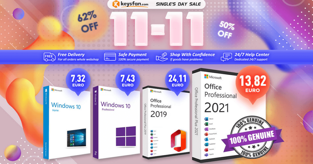 November coupons: Office licenses for only 13 €, Windows 10 from €6,32
