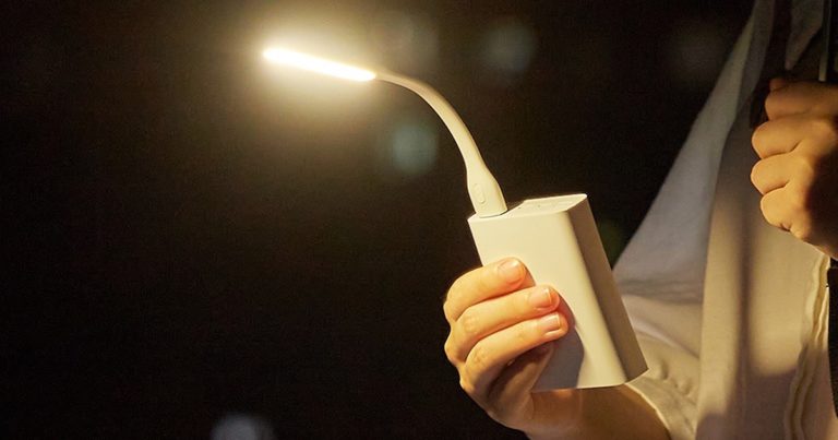 You can connect the legendary Xiaomi ZMI USB LED lamp to a power bank ...