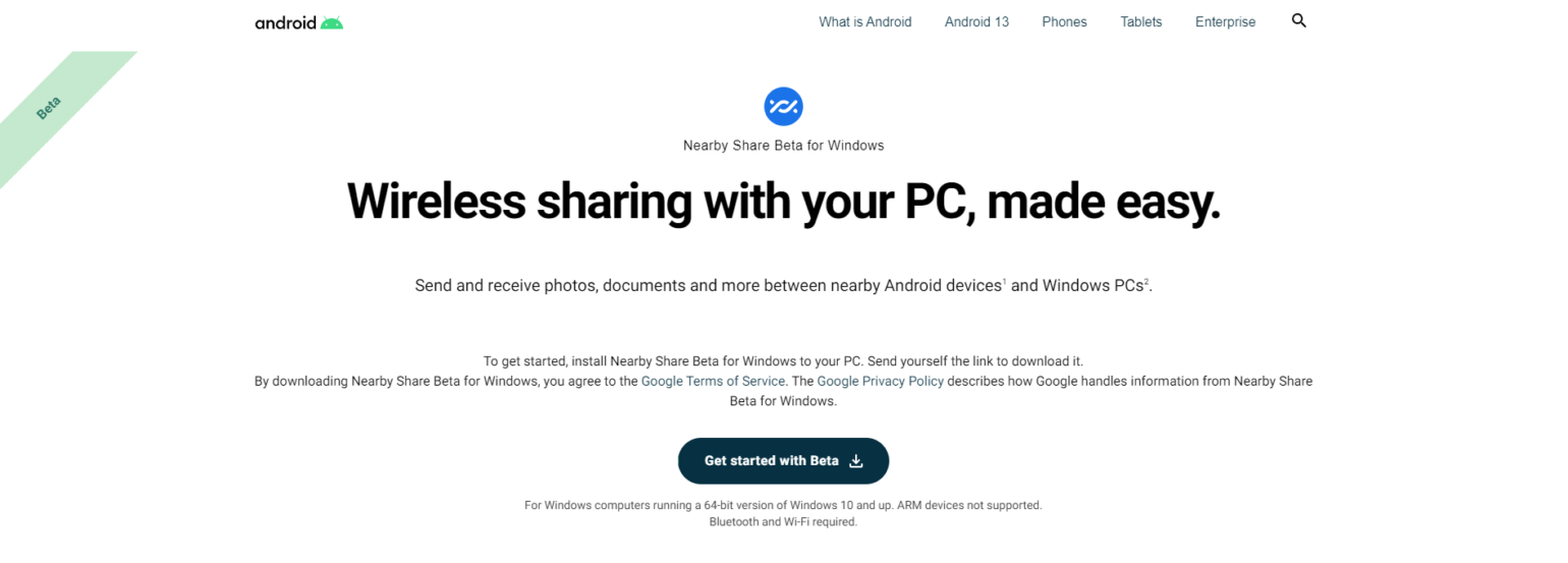 Google Nearby Share: Wireless file sharing from smartphone to PC
