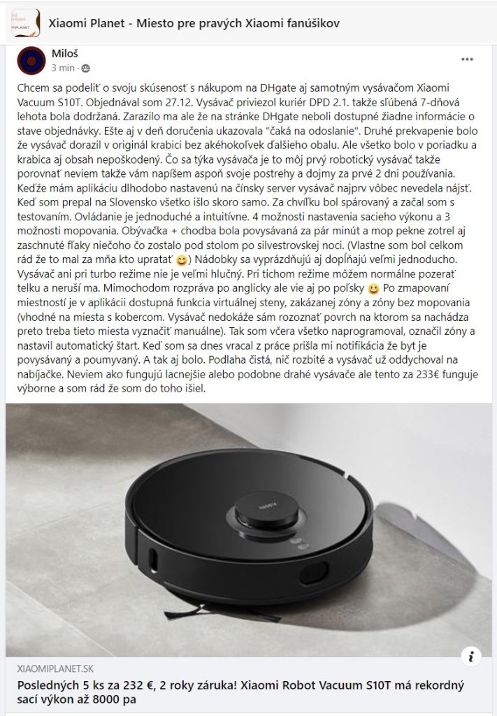 Xiaomi Robot Vacuum S10T has an incredible power of 8000 pa [COUPONS]