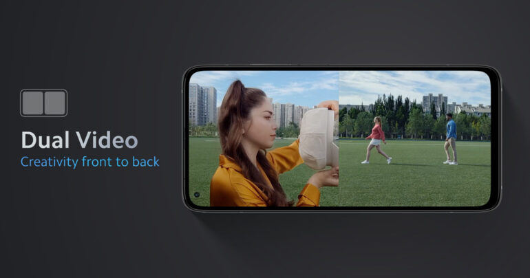 How to record video from the back and front camera on a Xiaomi smartphone?