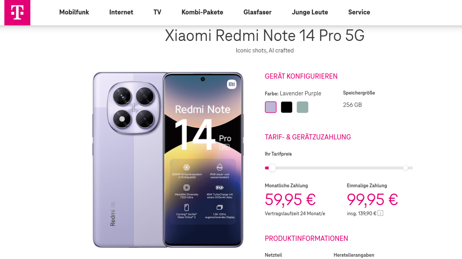 These are the detailed specifications of the model Redmi Notes 14 Pro 5G!