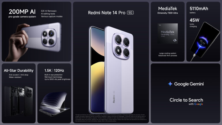 Redmi Note 14 Pro 5G: The new middle class brings AI functions and 200 MPx!