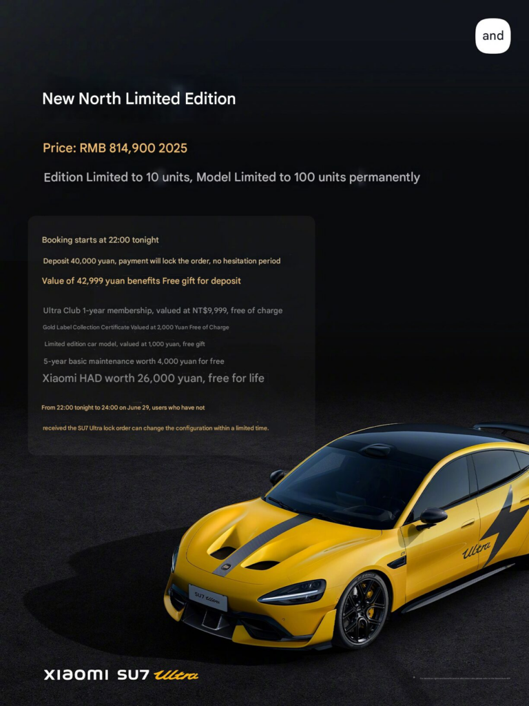 Xiaomi SU7 Ultra Nürburgring Edition: "Limited" only 100 pieces for the ...