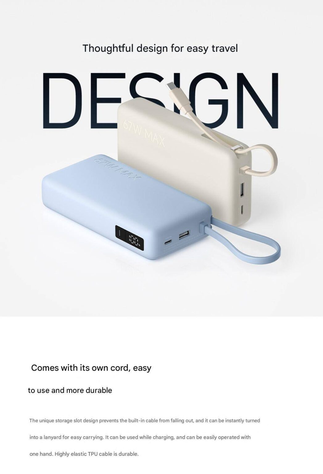 Najnovšie predstavená Xiaomi Power Bank 20000 67 W má integrovaný kábel ...